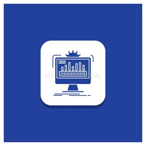 Blue Round Button For Dashboard Admin Monitor Monitoring Processing