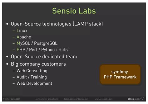 Symfony Open Source Enterprise Framework Ppt
