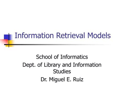 Ppt Information Retrieval Models Powerpoint Presentation Free