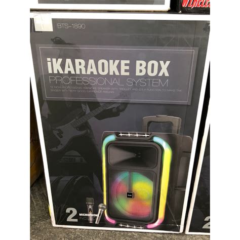 Bts 1890 Ikaraoke Box Professional System Bluetooh Speaker With Dual Microphone 2mic Shopee