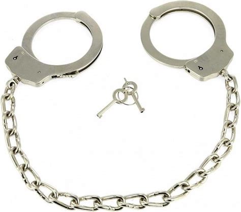 Rimba Bondage Play Metalen Politie Voetboeien Met Ketting Heavy