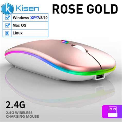 เมาส์ไร้สาย2 4g ชาร์จไฟผ่าน Usb บลูทูธทำงานเงียบ Rgb พร้อมไฟแบ็คไลท์ใช้ได้กับแล็ปท็อป Ipad