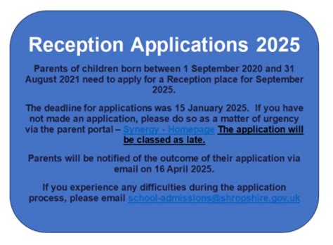 Reception 2025 Applications St John The Baptist Ce Primary School