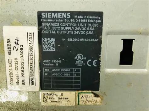 Control Unit Siemens Sinamics Control Unit Cu320 At Rs 45000 In Silvassa