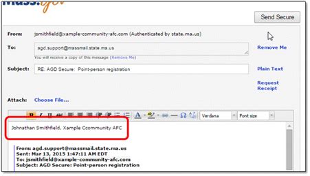 How To Register With The Mass Secure Email Portal AGD Support