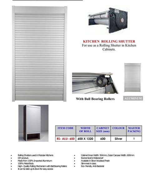 Silver Rectangular Aluminium Kitchen Rolling Shutter Wood At ₹ 13500