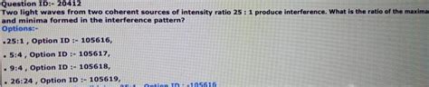 [answered] Question Id 20412 Two Light Waves From Two Coherent Sources Kunduz