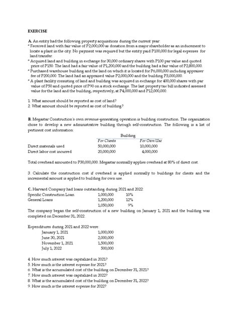 Exercise Acc 211 Pdf Cost Expense