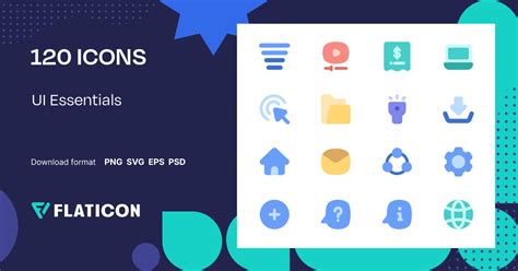 ui essentials icon pack color fill 120 svg icons