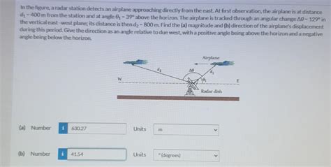 Solved In The Figure A Radar Station Detects An Airplane