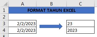Mengatur Format Tahun Dalam Excel Dengan Menggunakan Rumus Belajar Excel