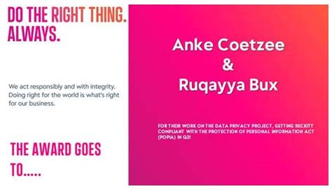 At The Heart Of The Compass Of Reckitt Is To Do The Right Thing Always This Is Also A Personal