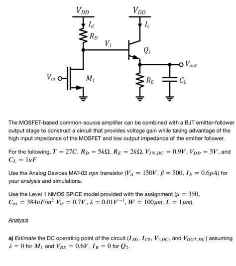 Solved The Mosfet Based Common Source Amplifier Can Be