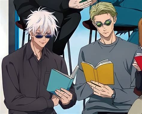 Gojo X Nanami Reading Book In Nanami Cute Anime Guys Cute Gif