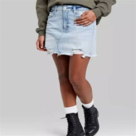 Wild Fable Skirts Womens Highrise Denim Mini Skirt Wild Fable Light