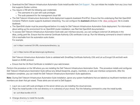 Deploy A Dell Telecom Infrastructure Automation Suite On A Single Node Cluster Dell Telecom