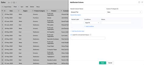 Bucket Columns Zoho Analytics Help