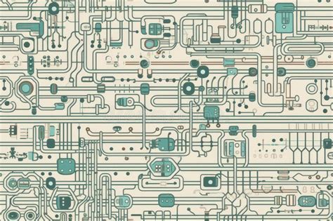 Computer Circuit Beautiful Seamless Pattern Picture Stock Illustration Illustration Of