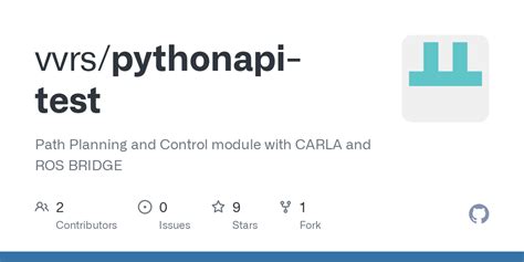 Github Vvrspythonapi Test Path Planning And Control Module With