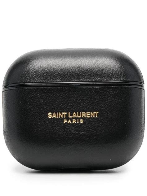 Saint Laurent Logo Embossed Airpods Case Black Phone Case Design