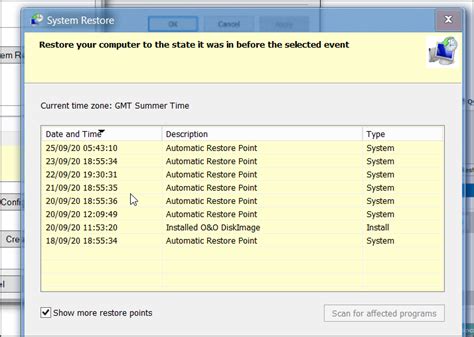Why Only One System Restore Point Solved Windows Forums