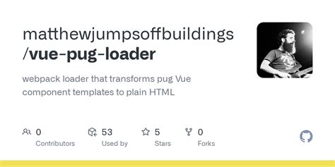 Github Matthewjumpsoffbuildingsvue Pug Loader Webpack Loader That