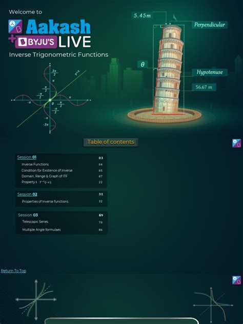Inverse Trigonometric Functions Pdf Function Mathematics Trigonometric Functions