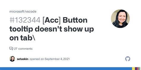 Acc Button Tooltip Doesnt Show Up On Tab · Issue 132344 · Microsoftvscode · Github