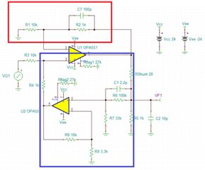 OPA HCP Schema High Noise At Output Even With Input Grounded Pure Sinusoidal MHz Waveform