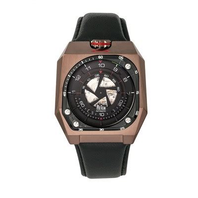 Reign Mens Automatic Black Popular Leather