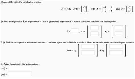 solved 8 points consider the initial value problem x ax