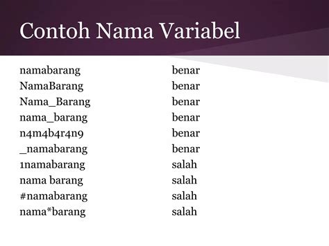 3 variabel dan tipe data ppt