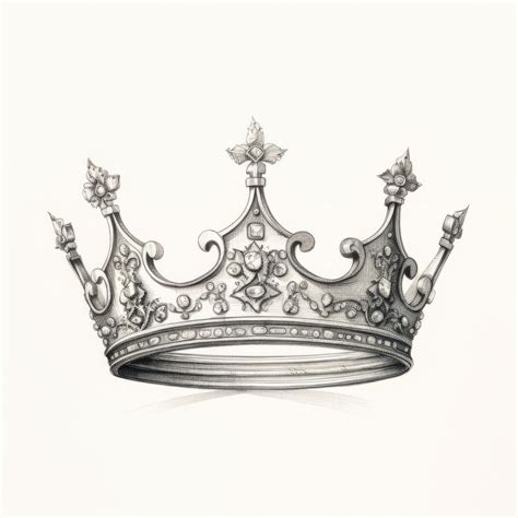 Premium Photo Elegant Pencil Drawing Queenly Crown For Women A