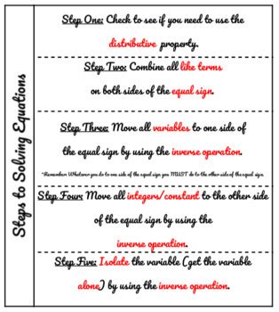 Solving Multi Step Equations Foldable Notes By Beth Ann Wilkerson