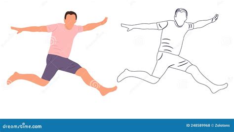 Man Jumping Doodle Sketch Stock Vector Illustration Of Pose 248589968
