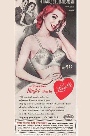 Lovable Ringlet Bra Lovable Girl Of The Month Mad Men Art Vintage