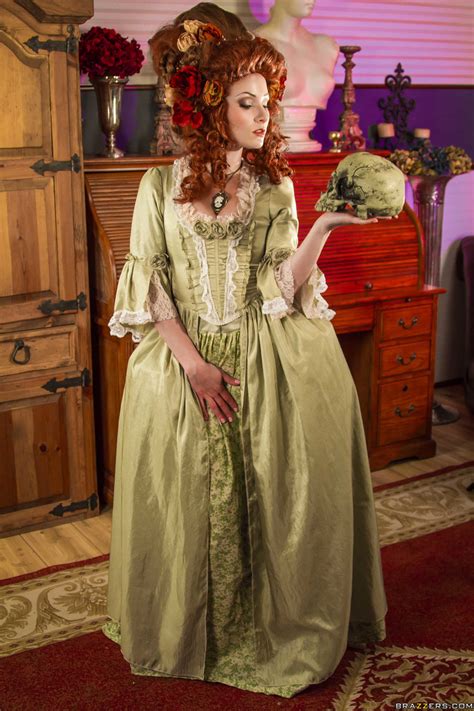 Hot Redhead Actress Veruca James Hikes Her Costume For Sexy Pussy