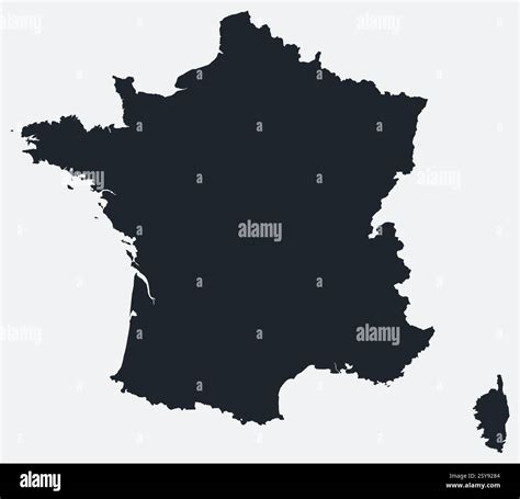 France Map Just A Simple Border Map Shape Of The Country Flat Blank