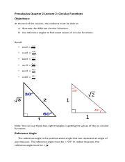 Precalculus Quarter Lecture Problem Set Pdf Precalculus Quarter Lecture Circular