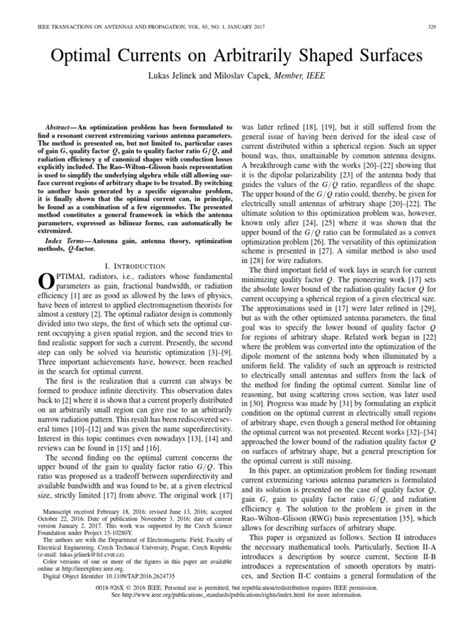 Optimal Currents On Arbitrarily Shaped Surfaces Pdf Eigenvalues And Eigenvectors Matrix