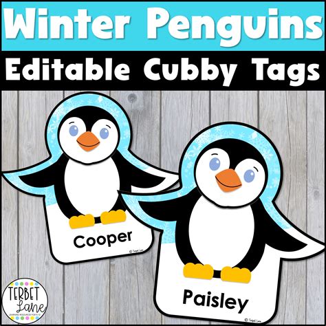 Editable Winter Penguin Cubby Tags Winter Cubby Tags Made By Teachers