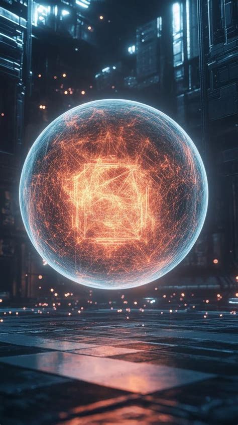 Futuristic Glowing Sphere In A Dark Sci Fi Environment Stock Image Image Of Cybernetic Scifi