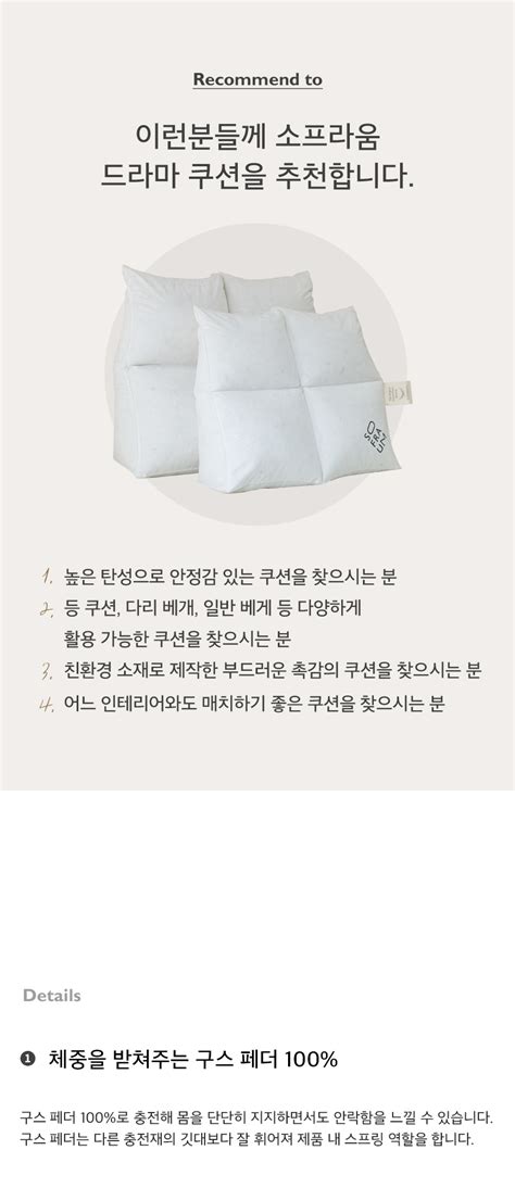 드라마 구스 삼각 등받이쿠션 대형 Ss 헤드쿠션 Sofraumand