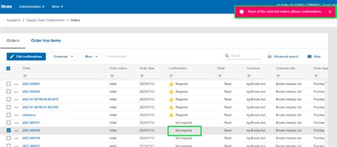 Orders Possibilities Of Order Confirmation Supplyon Support Center