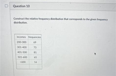 Solved Construct The Relative Frequency Distribution That Chegg