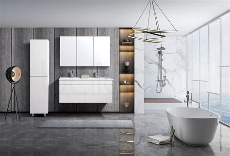 Vellena 1200mm Pvc Water Proof Matte White Wall Hung Bathroom Vanity