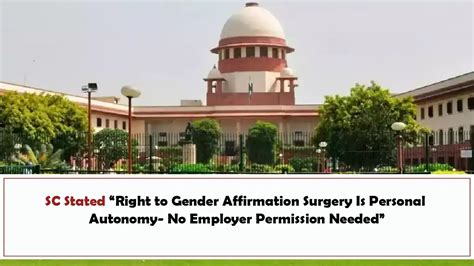 Sc On Gender Affirmation Surgery And Transgender Rights