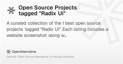 Open Source Projects Tagged Radix Ui