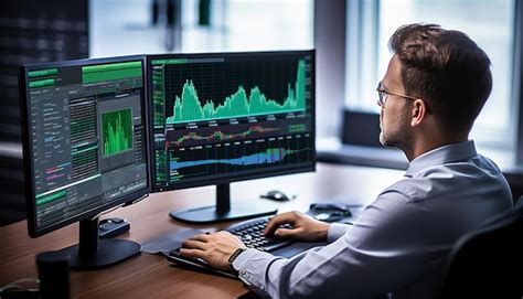 Premium Photo A Male Trader Is Monitoring A Chart Generative Ai