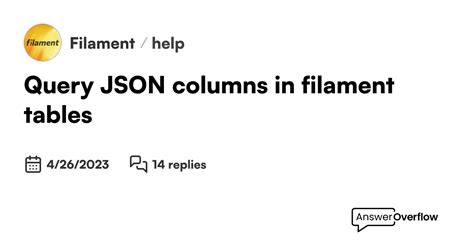 Query Json Columns In Filament Tables Filament